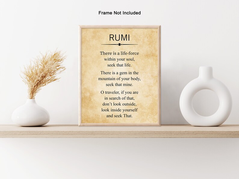 Rumi Poster Rumi Poem Print Motivational Quote Art Finding Your Passion ...