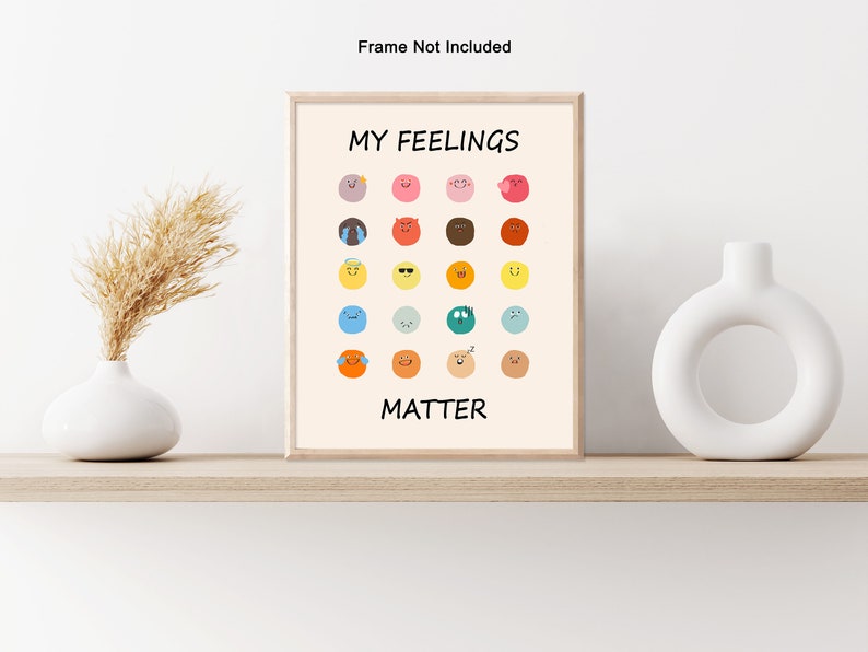 My Feelings Matter Poster Emoticons Print Learning Materials Art Gift ...
