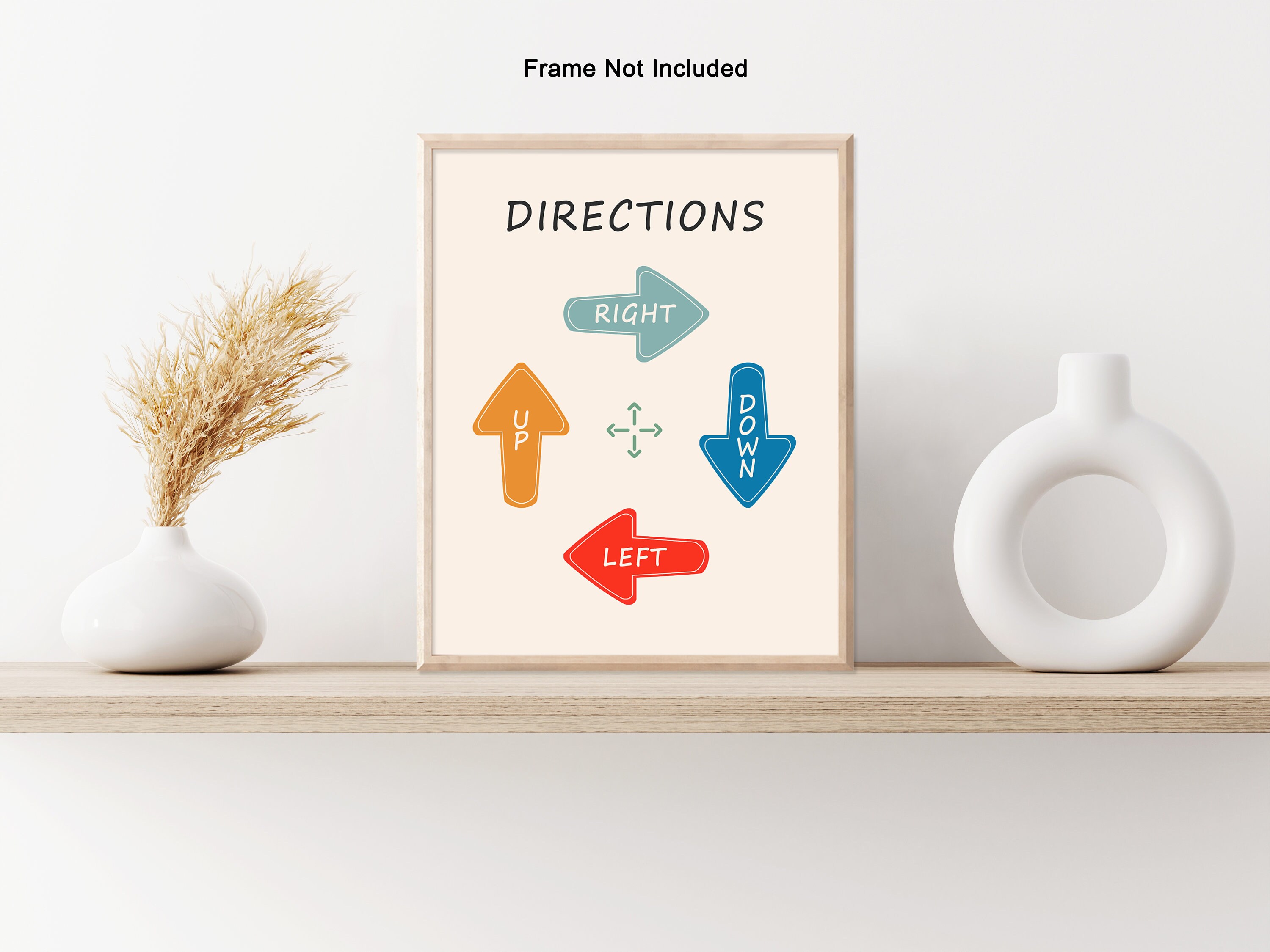 Directions Poster Arrows Print Learning Material Art Gift for Kids ...