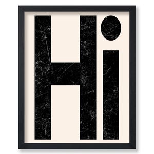 Hi Poster - Typography Print - Greetings Art - Trendy Art - Modern ...