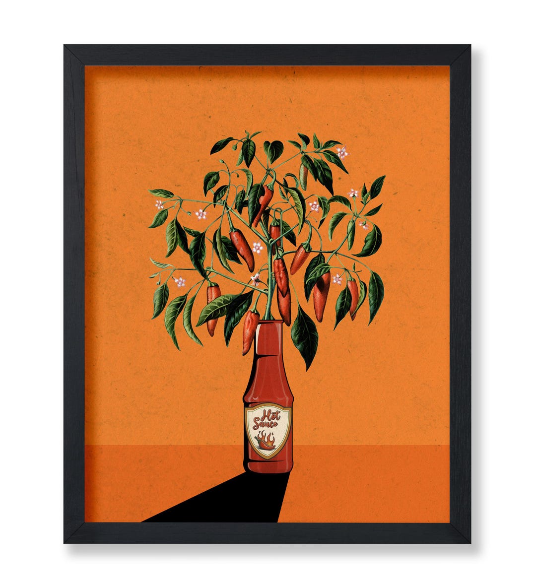 Hot Sauce Poster - Chili Print - Kitchen Spice Art - Food and Drink Art ...