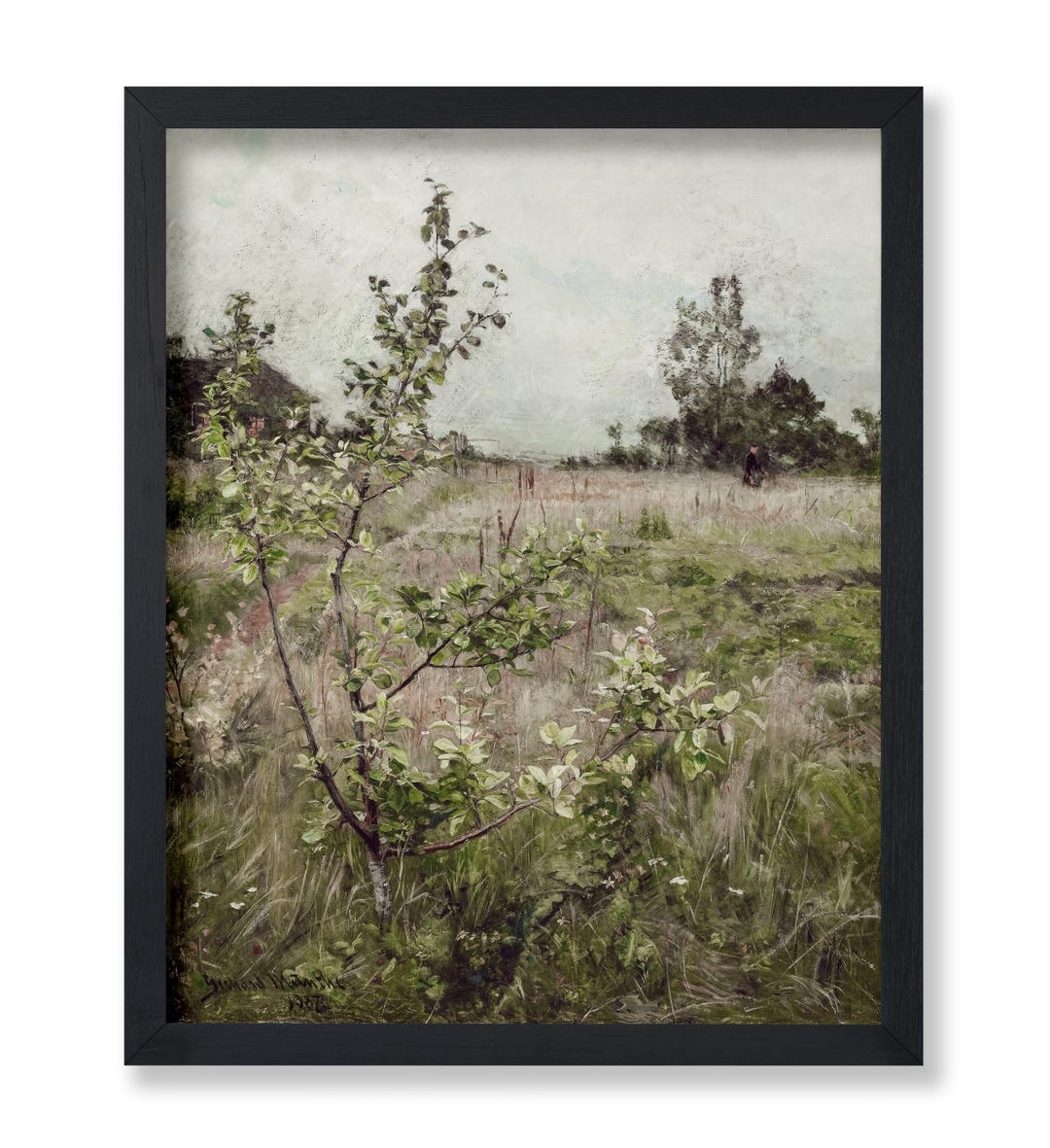 Vintage Field of Meadows Poster - Countryside Landscape Print for ...