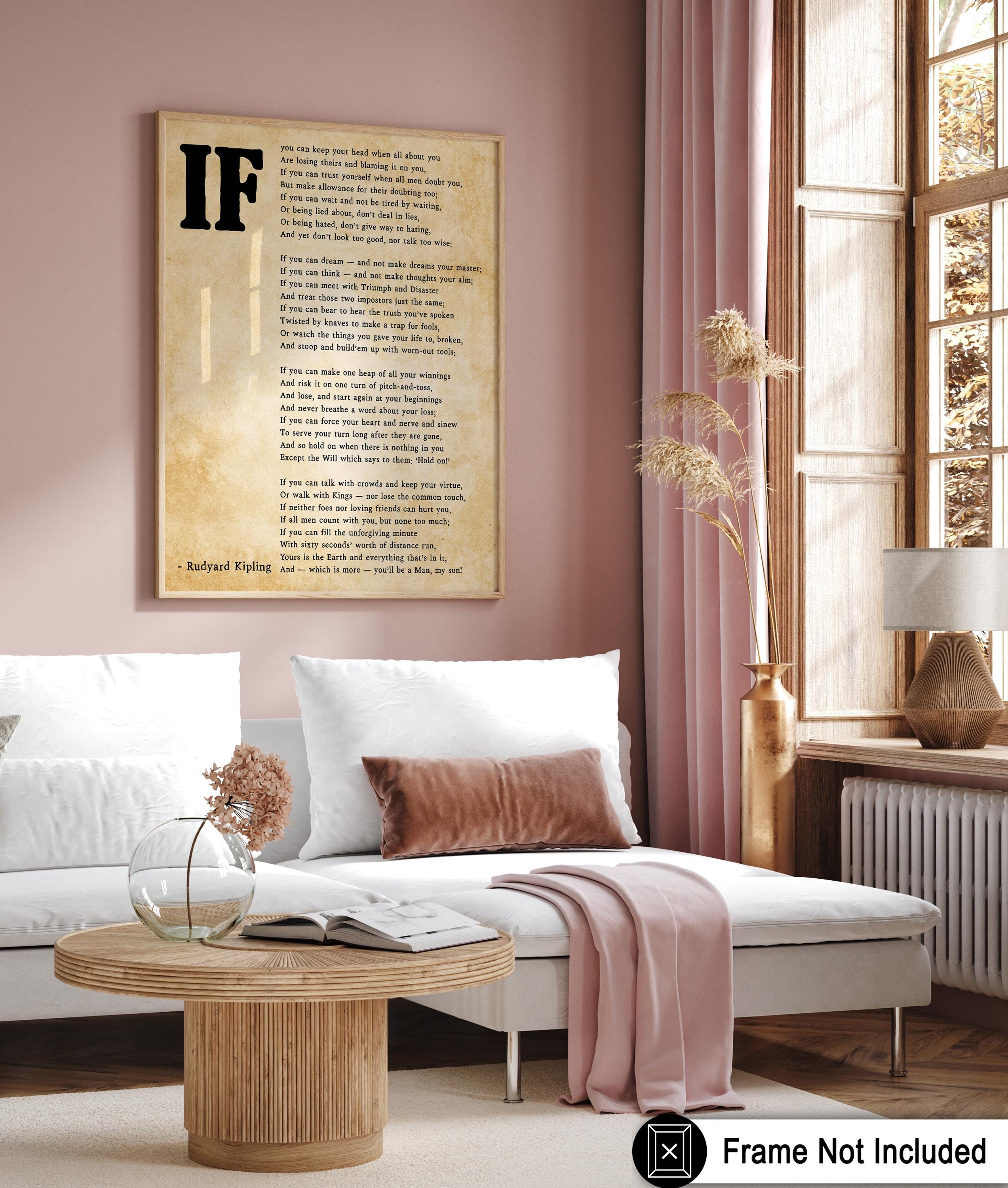 Rudyard Kipling Poster - IF Poem Print - Motivational Quote Art ...