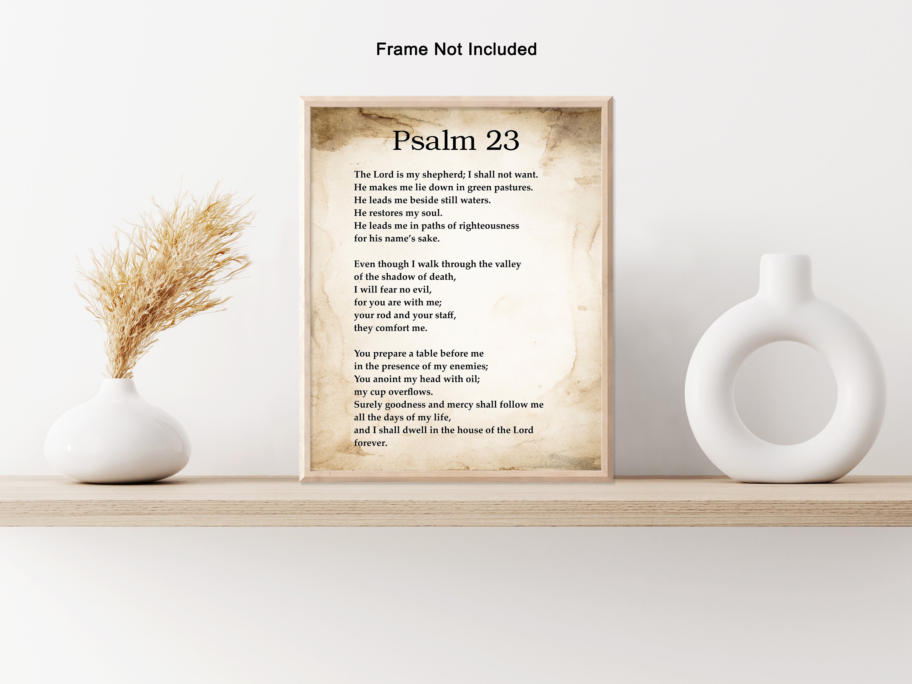 Psalm 23 Poster Bible Verse Art Scriptural Motivation Religious Gift ...