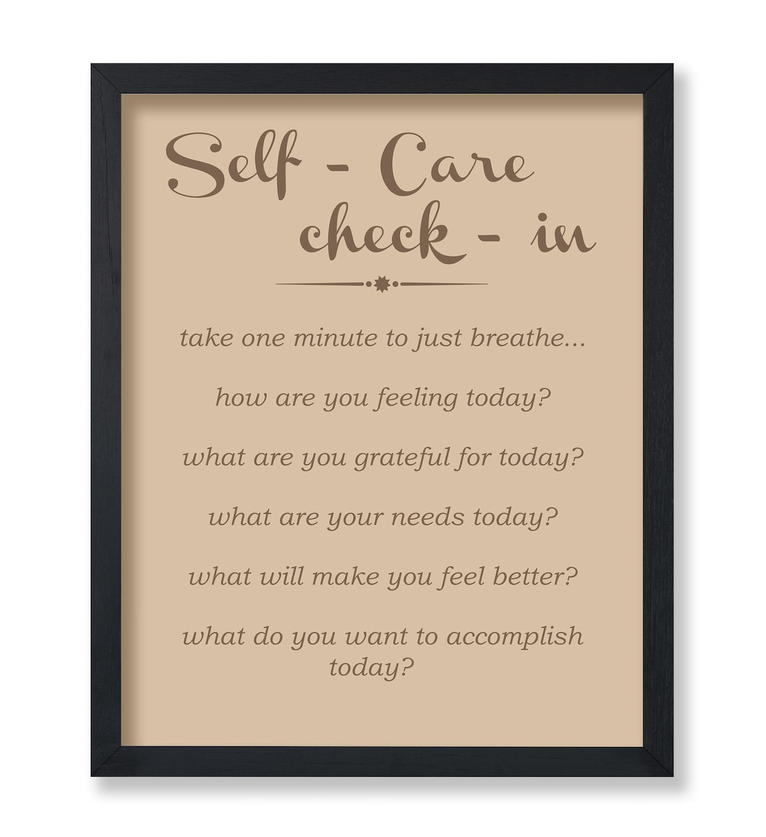 Self Care Check in Print - Mental Balance Wall Art - Motivational Home ...