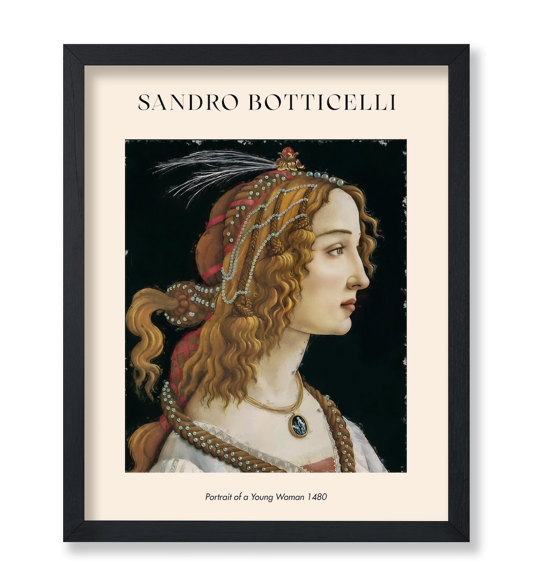 Sandro Botticelli Poster - Idealised Portrait of a Lady Print ...