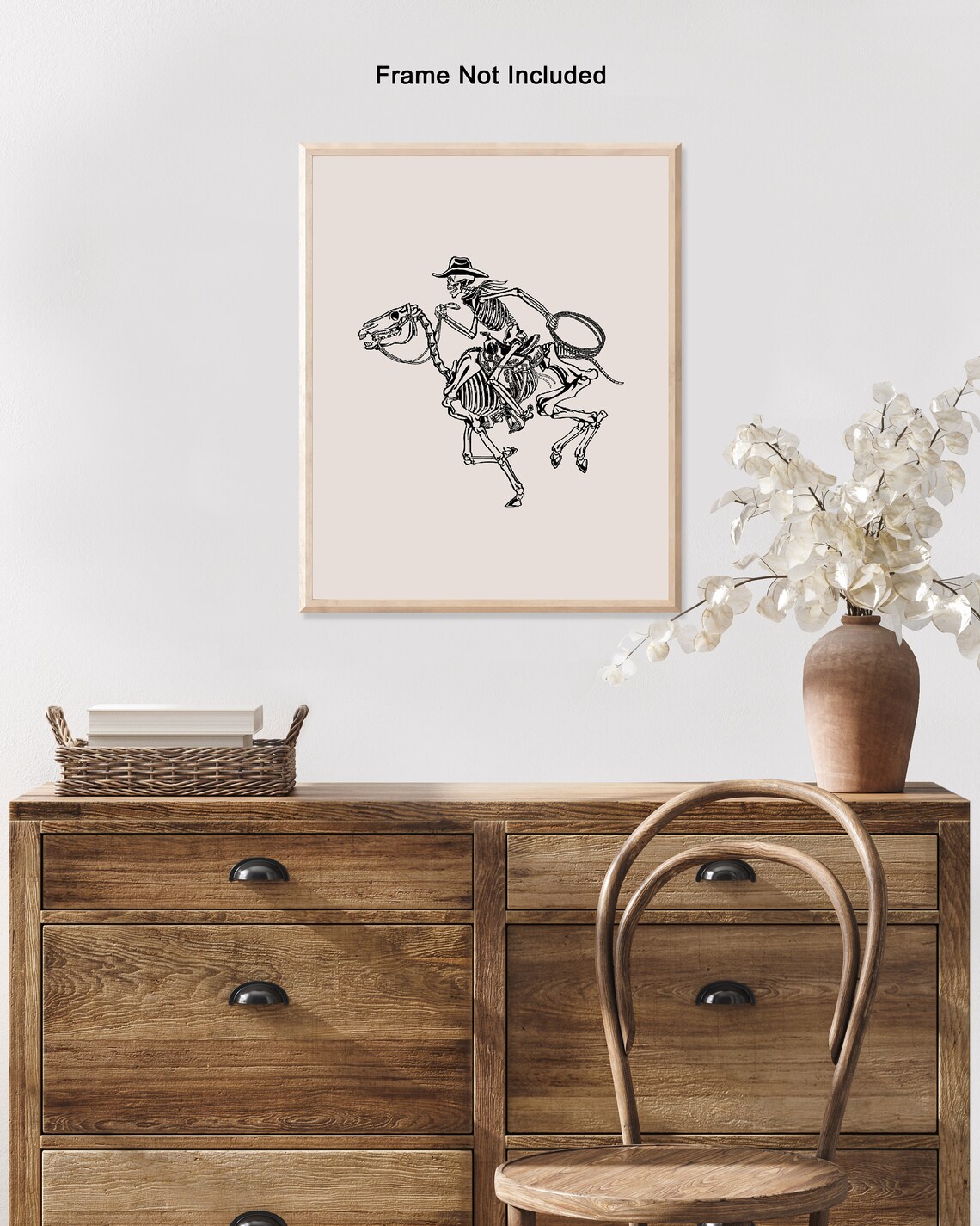 Skeleton Cowboy Poster Retro Skeleton Horse Print Rodeo Art Wild West ...