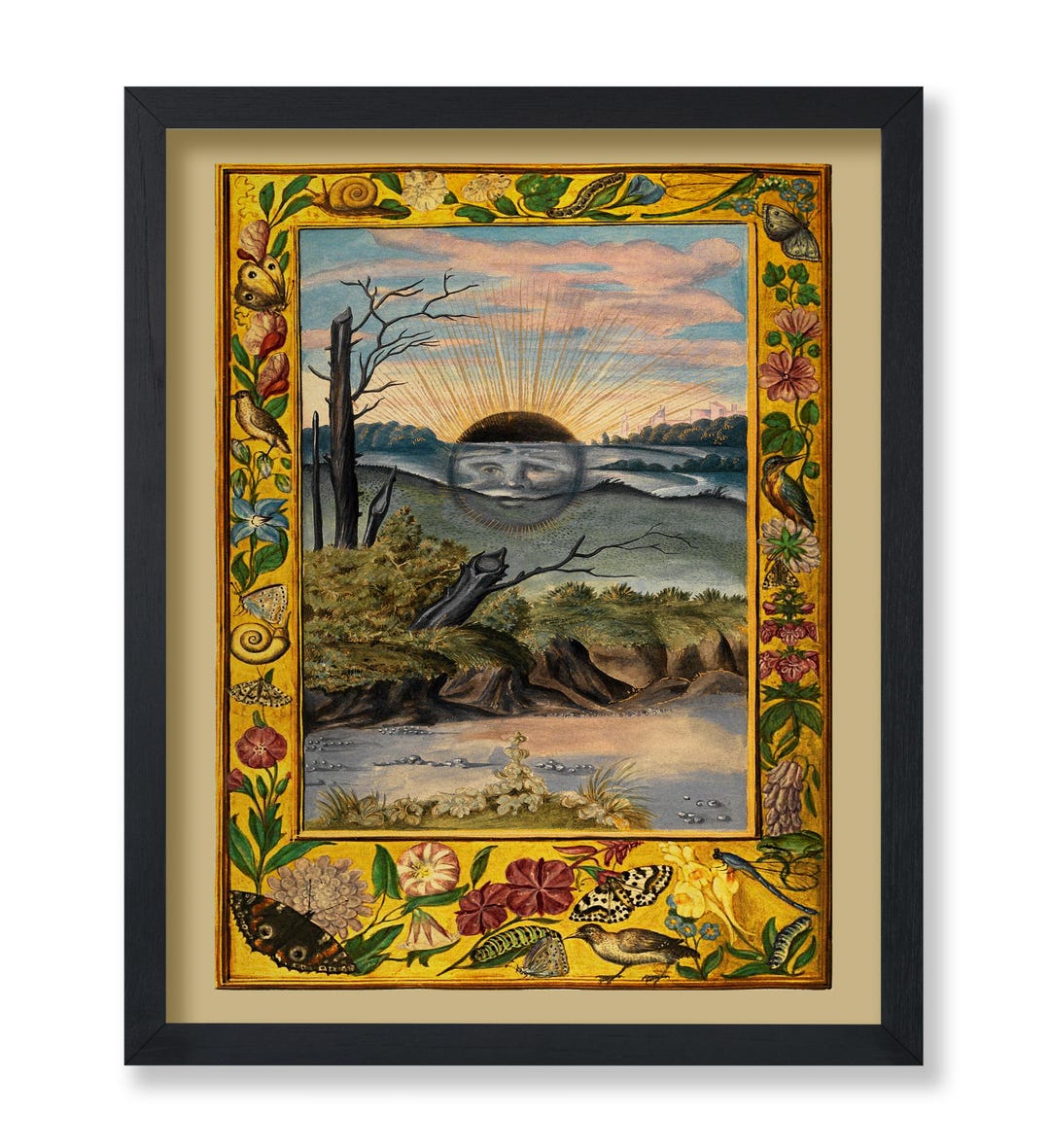 Retro Art Print - Vintage Splendor Sun Poster - Surreal Home Decor ...