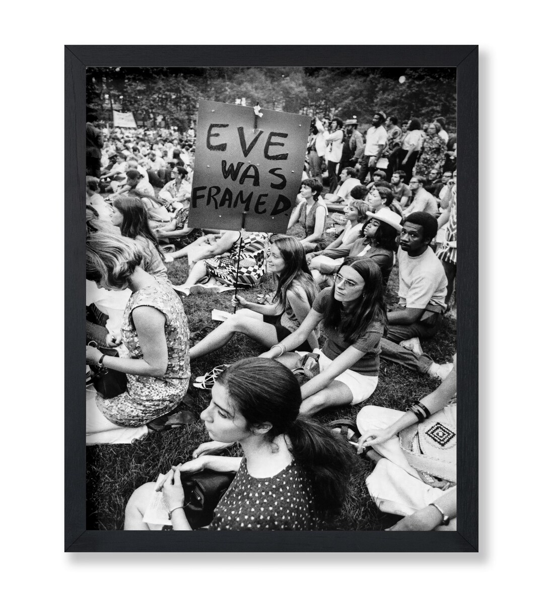 Vintage Women Protest Poster - Retro Photograph Print - Black & White ...