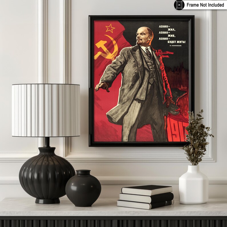 Vintage Vladimir Lenin Poster - Retro Russian Propaganda Print ...