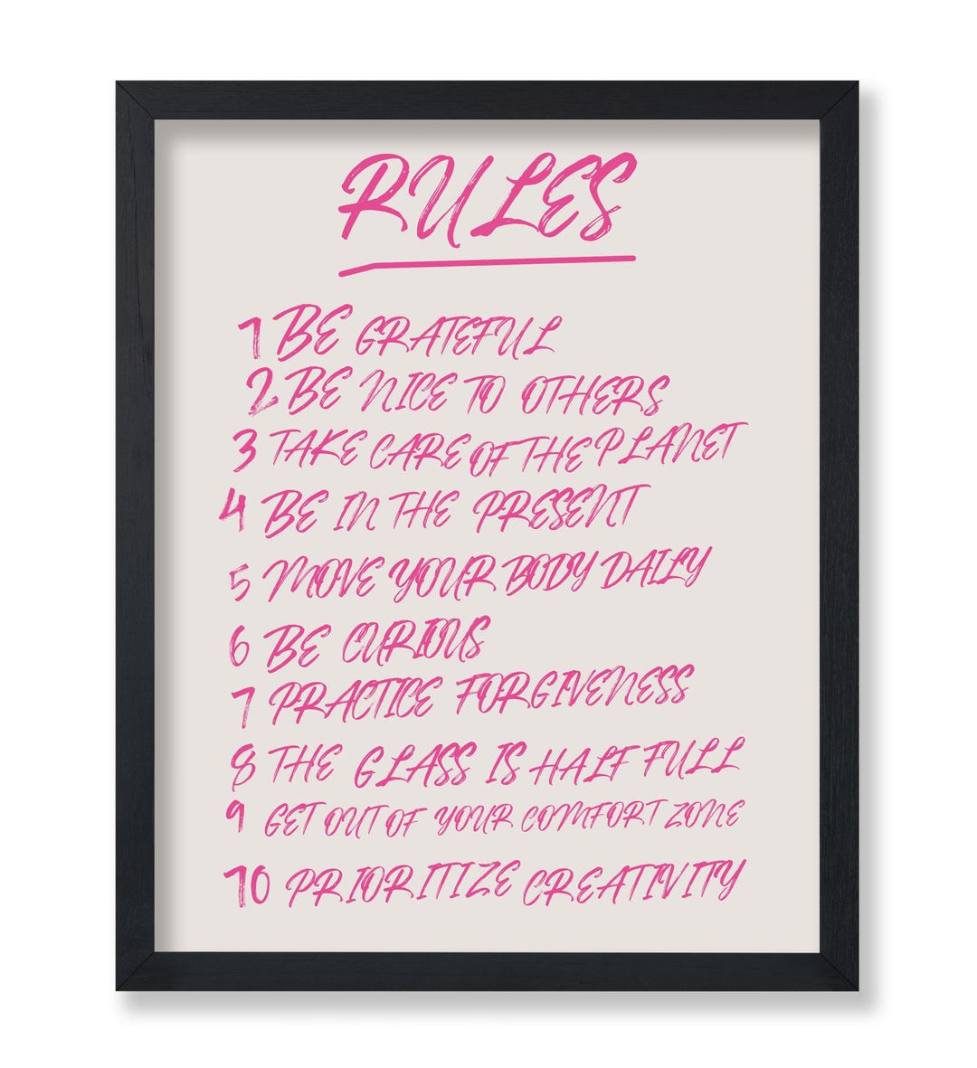 Rules Poster - Pink Typography Print - Preppy Pop Art - Trendy Art ...