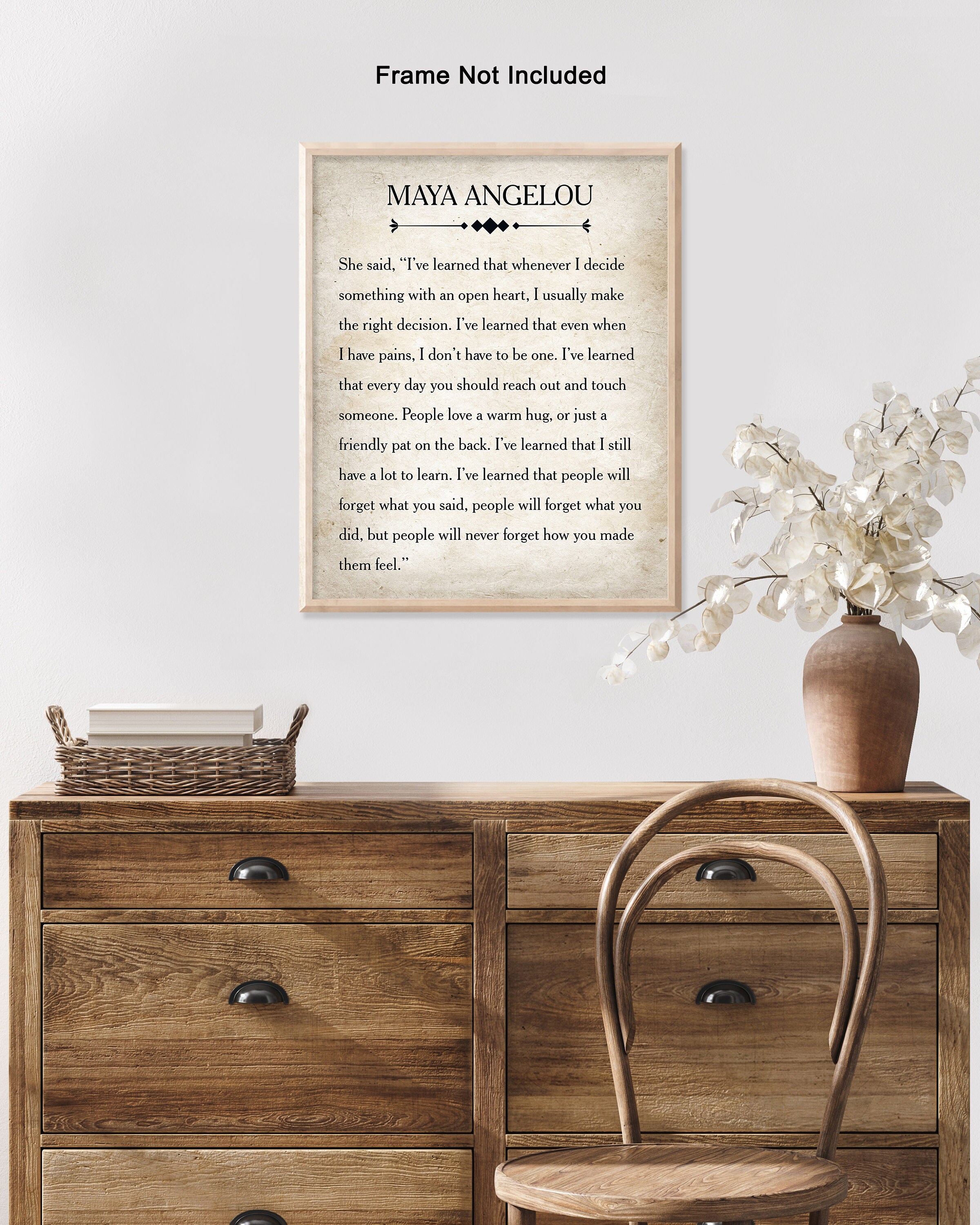 Maya Angelou Motivational Print Inspiring Gift for Men Women Home ...