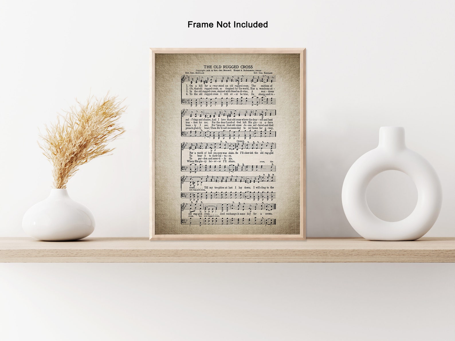 The Old Rugged Cross Poster Hymnal Sheet Print Sheet Music Art Musical ...