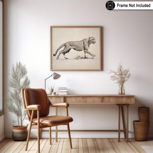 Cheetah Poster - Striding Cheetah Print - Drawing Art - Sketch Art ...