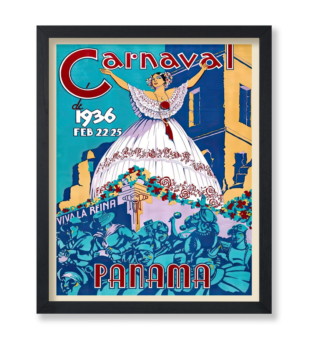 Vintage Travel Poster - Retro Panama Print - Panama Carnival Art - Gift ...