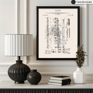 Flute Blueprint Poster - Flute Patent Print - Music Art - Musical ...