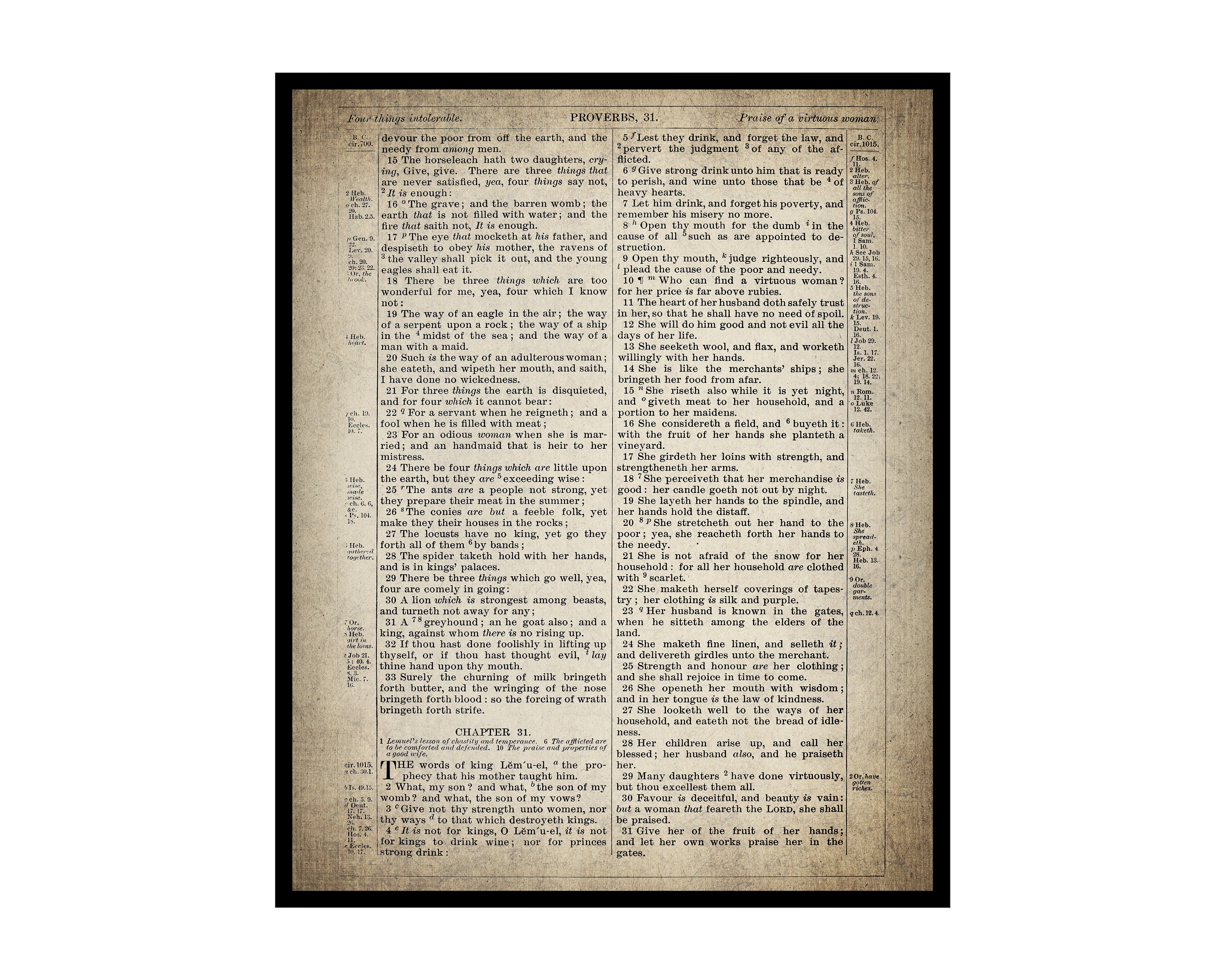 Proverbs 31 Poster Bible Scripture Page Print Bible Art Inspirational ...