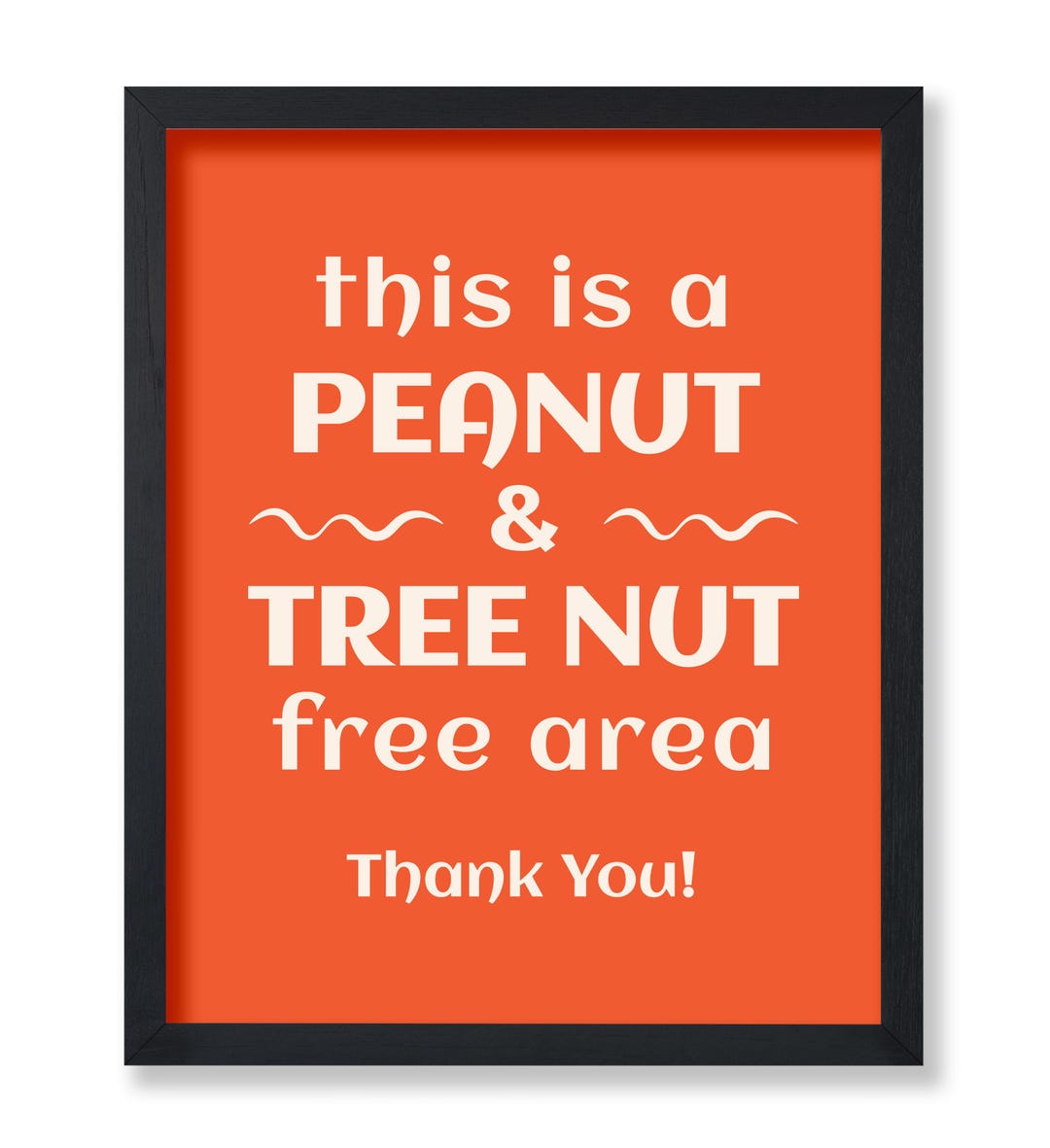 Peanut and Tree Nut Free Area Poster - Food Allergy Awareness Print ...