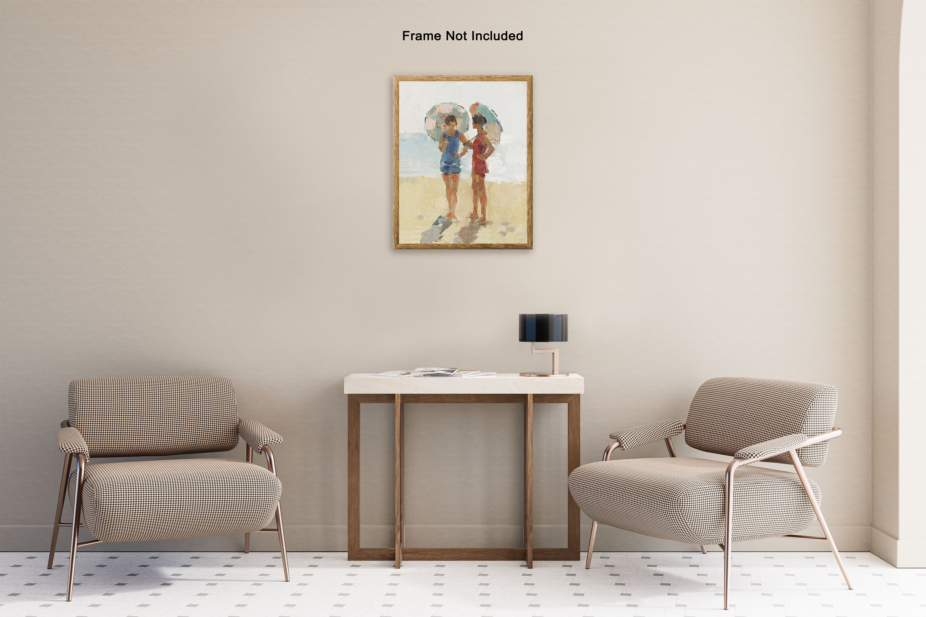Vintage Ladies on the Beach Poster Retro Seaside Print Beach Art ...