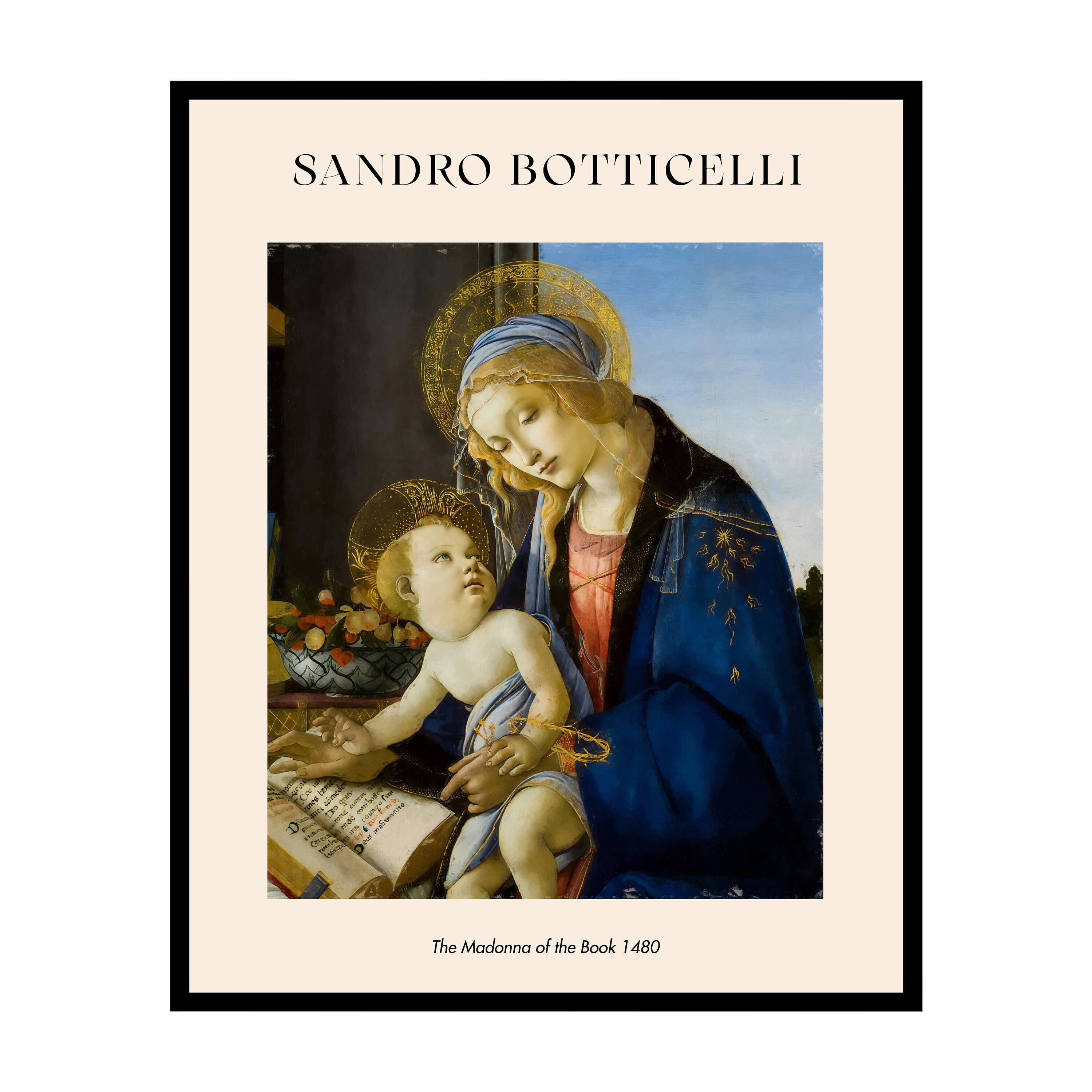 Sandro Botticelli Poster Madonna of the Book Print Mary and the Child ...
