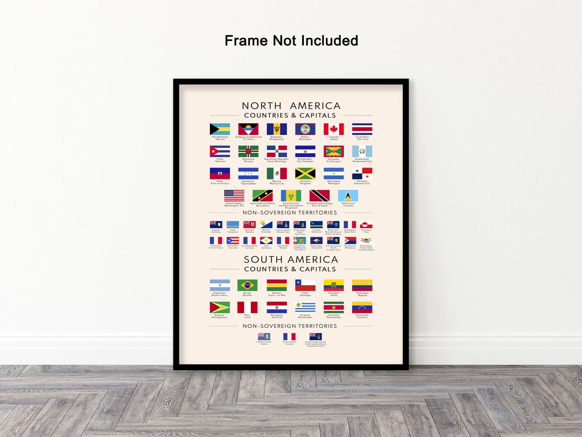 Flags of the Americas Poster North , South American Countries ...