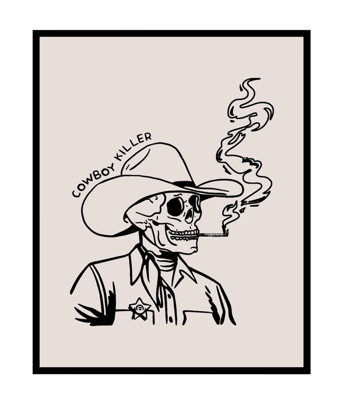 Cowboy Killer Poster Retro Cowboy Print Wild West Art Trendy Art ...