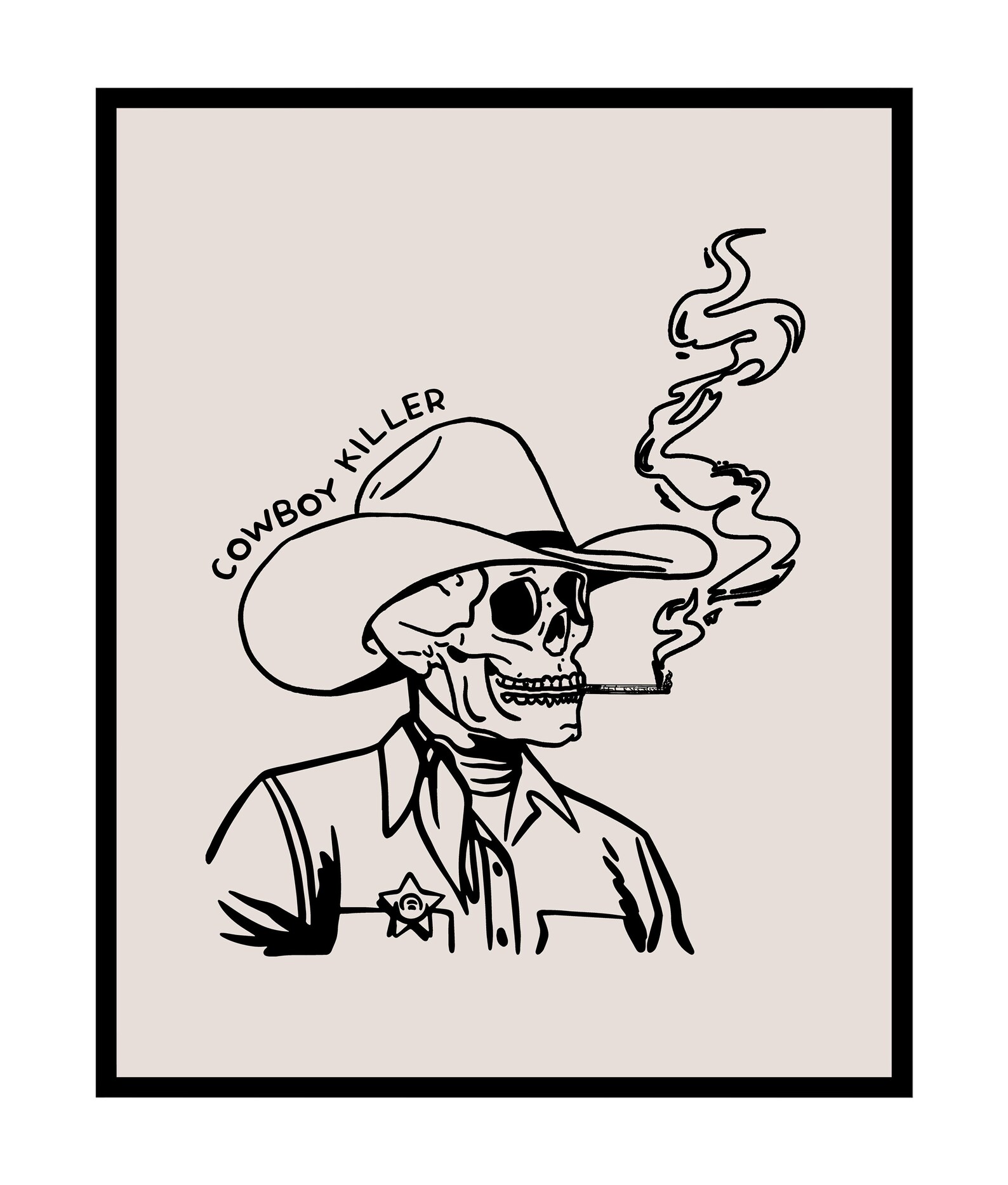 Cowboy Killer Poster Retro Cowboy Print Wild West Art Trendy Art ...