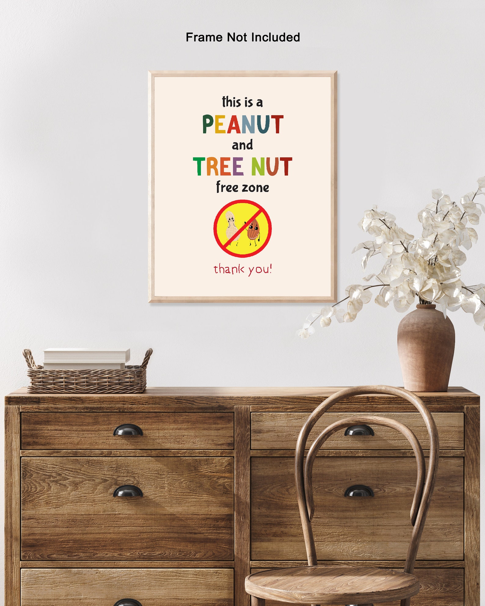 Peanut and Tree Nut Free Zone Poster Food Allergy Awareness Print ...