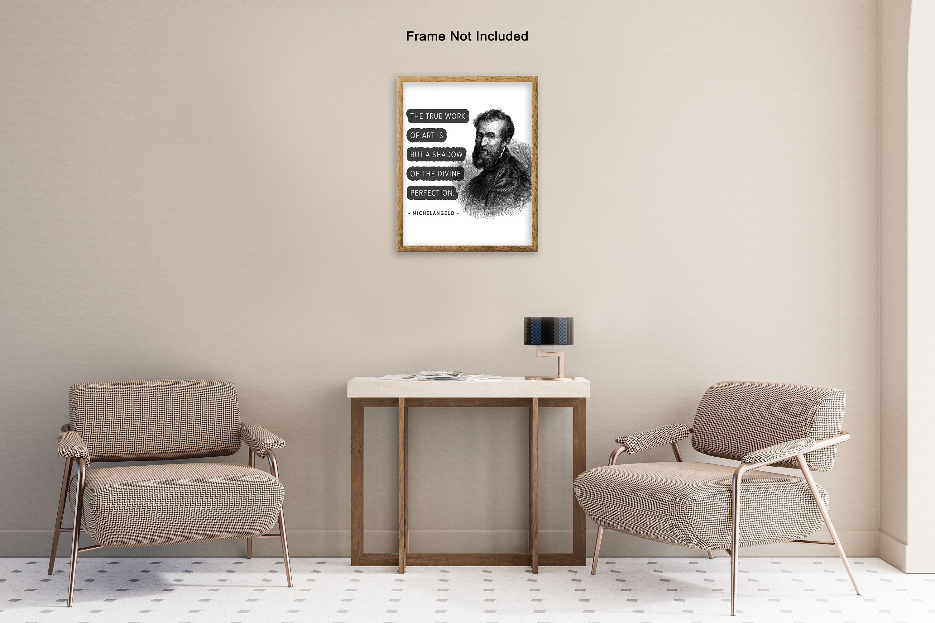 Divine Perfection Poster Michelangelo Print Motivational Quotes Art ...