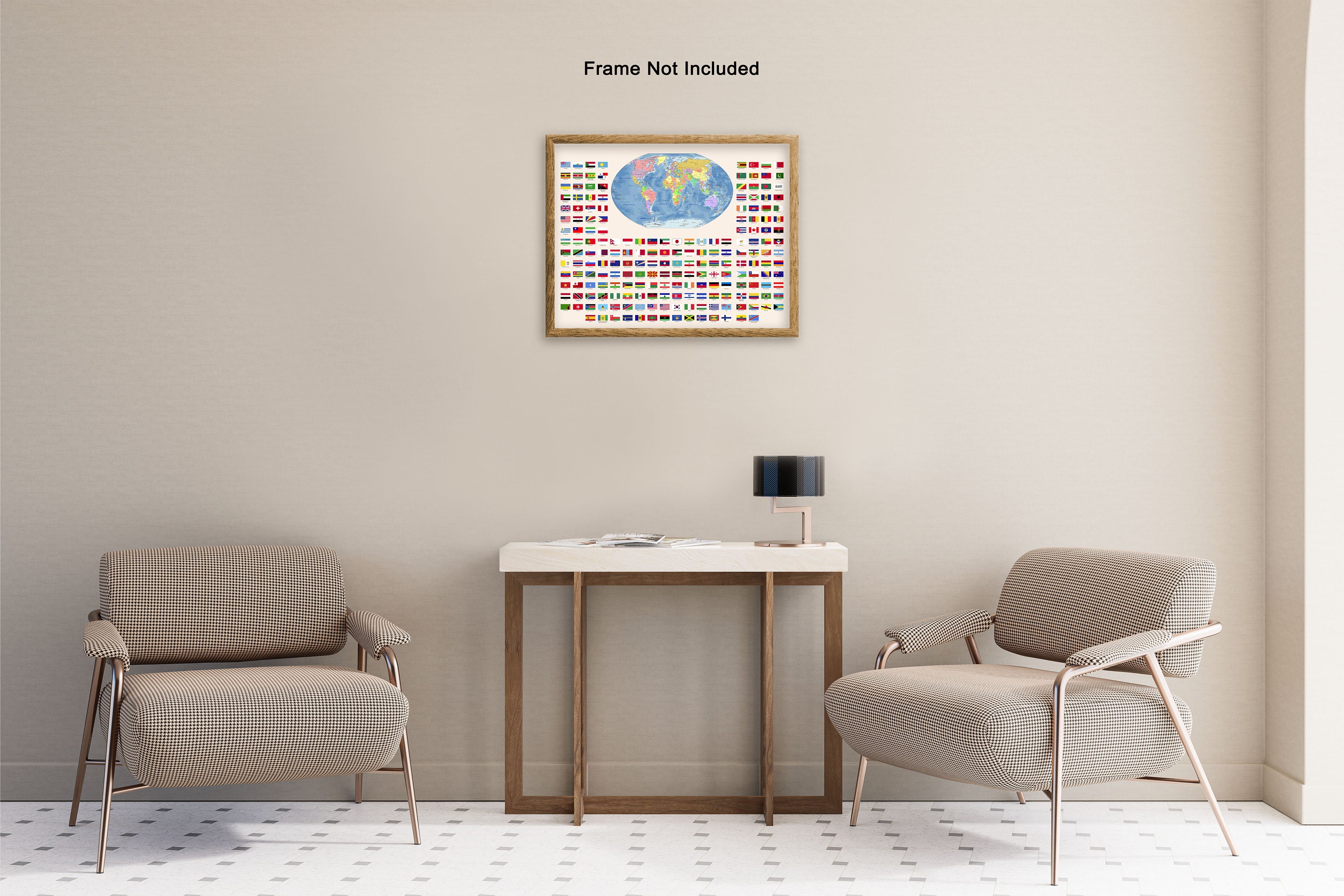 Flags of the World Poster World Map Print Learning Materials Art Gift ...