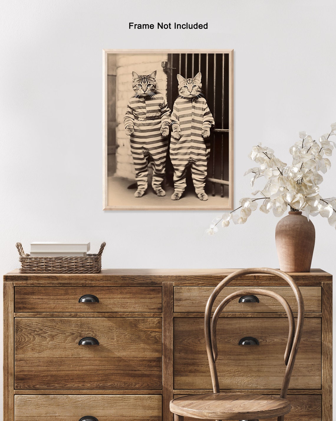 Cat Poster Cats in Jail Print Photograph Art Prison Striped Suit Art ...