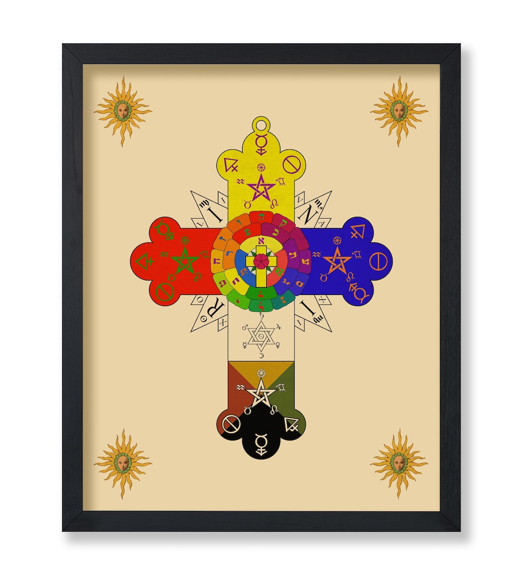 Vintage Rose Cross Lamen Print - Hermetic Golden Dawn Art - for Living ...