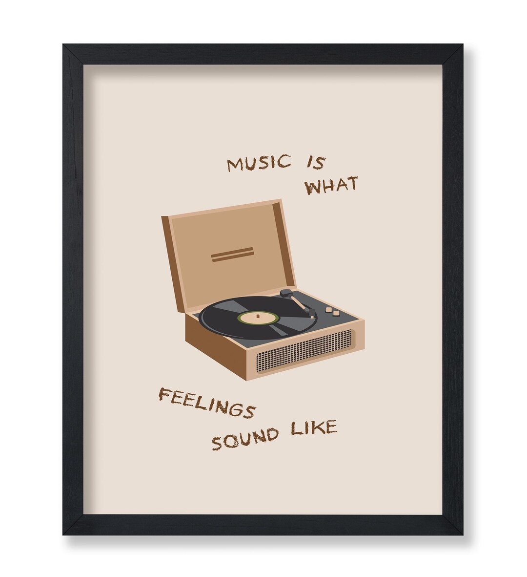 Music is What Feelings Sounds Like Poster - Retro Music Player Print ...
