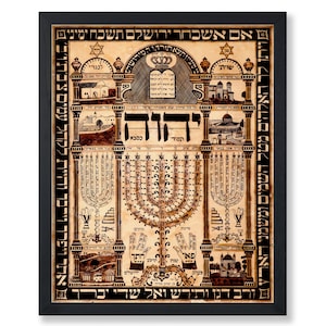 Vintage Shiviti Hebrew Prayer Plaque Poster - Jewish Spiritual Home ...