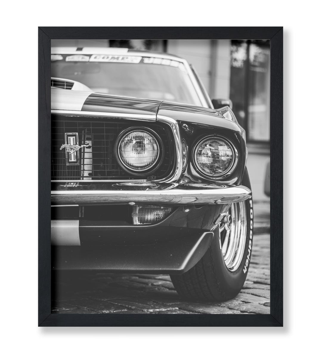 Classic Muscle Car Print - Vehicle Poster - Transportation Art - Black ...