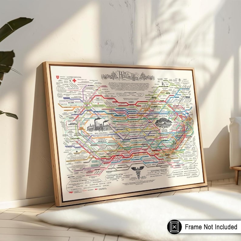 The Healing Web Print - Health Diagram Poster - Holistic Therapy Art ...