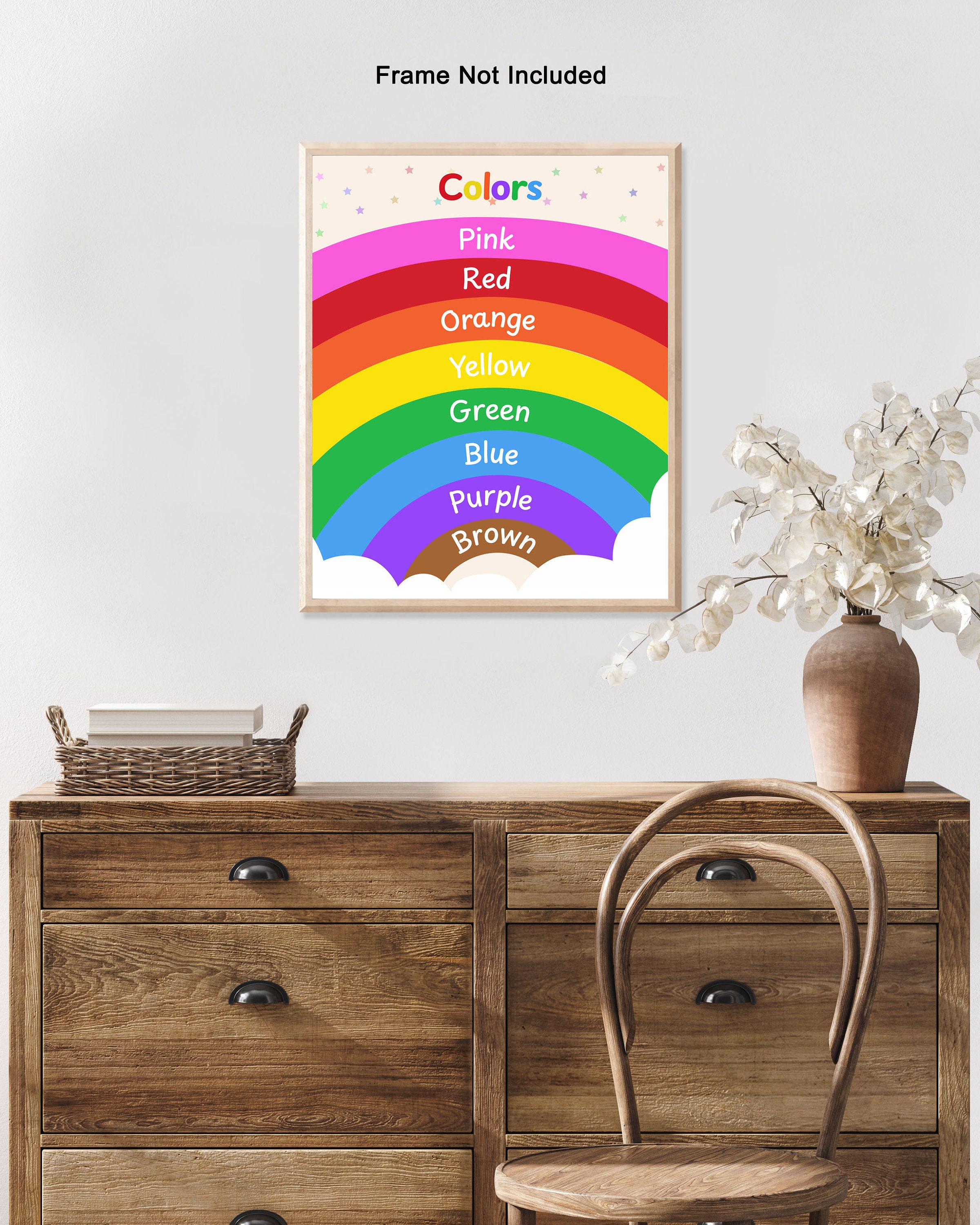 Colors Poster Rainbow Print Learning Materials Art Gift for Students ...