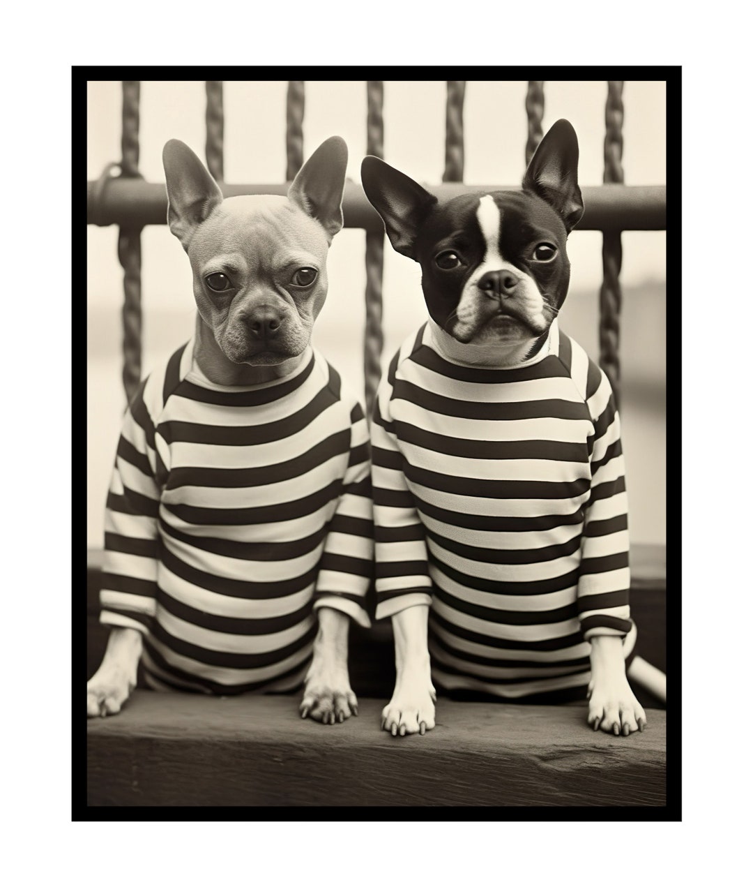Dog Poster Dogs in Prison Print Photograph Art Prison Striped Suit Art ...