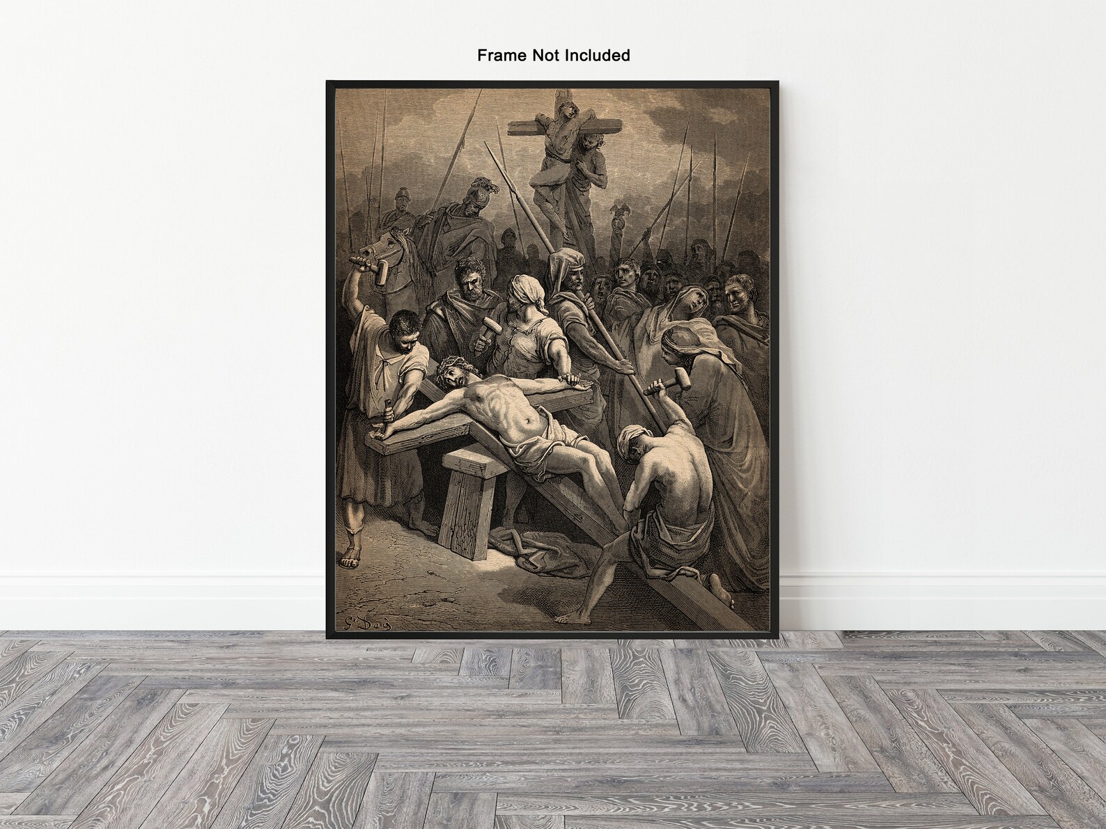 Vintage Jesus Poster Retro Crucifixion Print Unframed Christian Wall ...