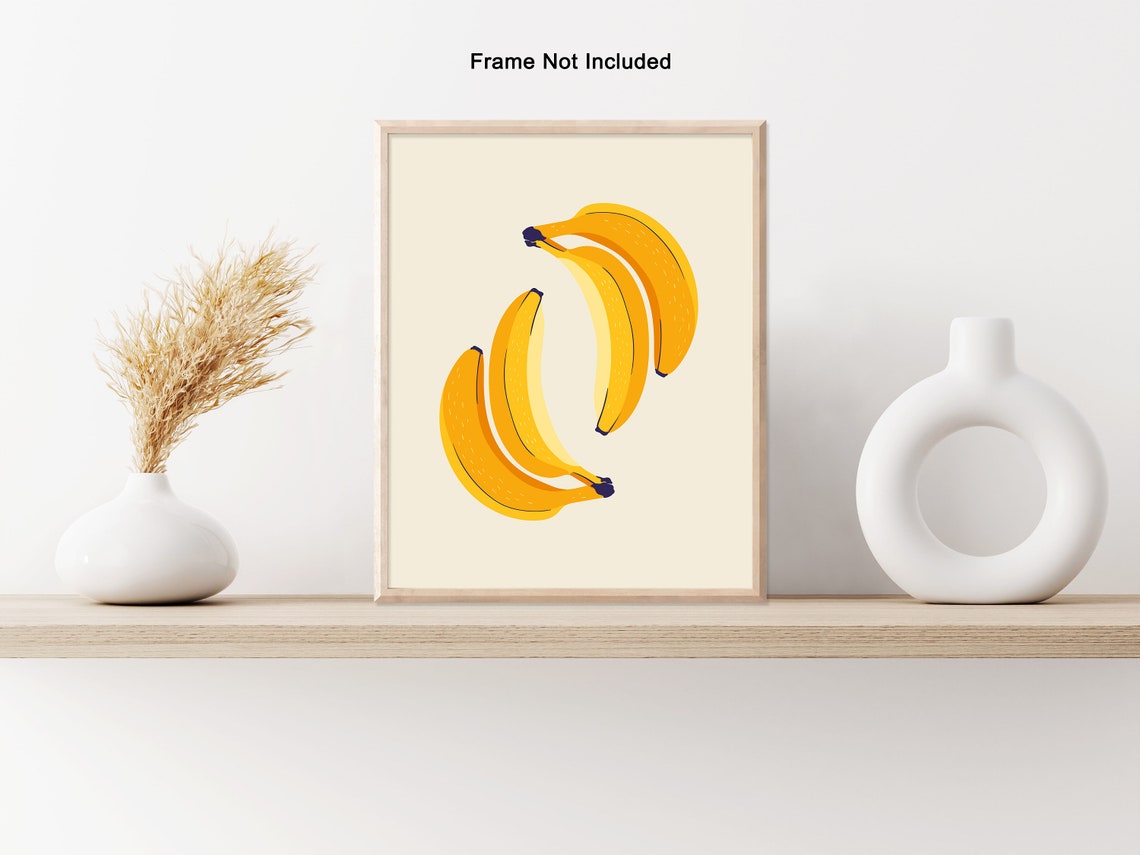 Banana Poster Tropical Fruit Print Plantains Art Food & Drink Art ...