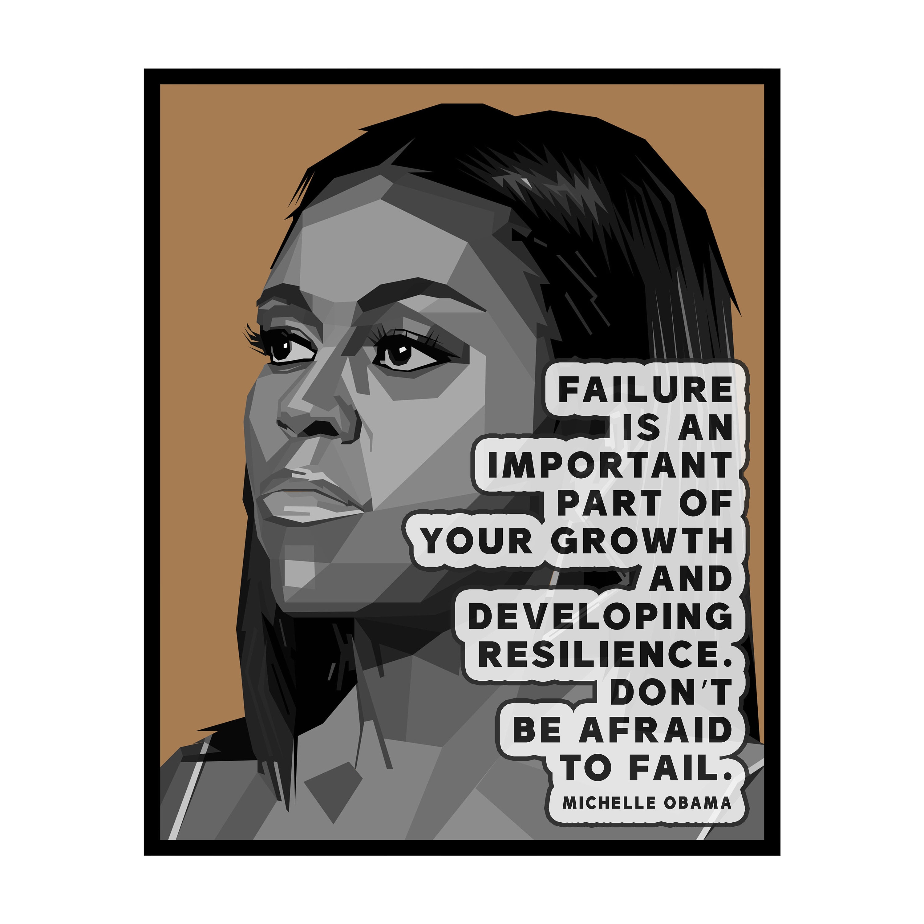 Don't Be Afraid to Fail Poster Michelle Obama Print Motivational Art ...