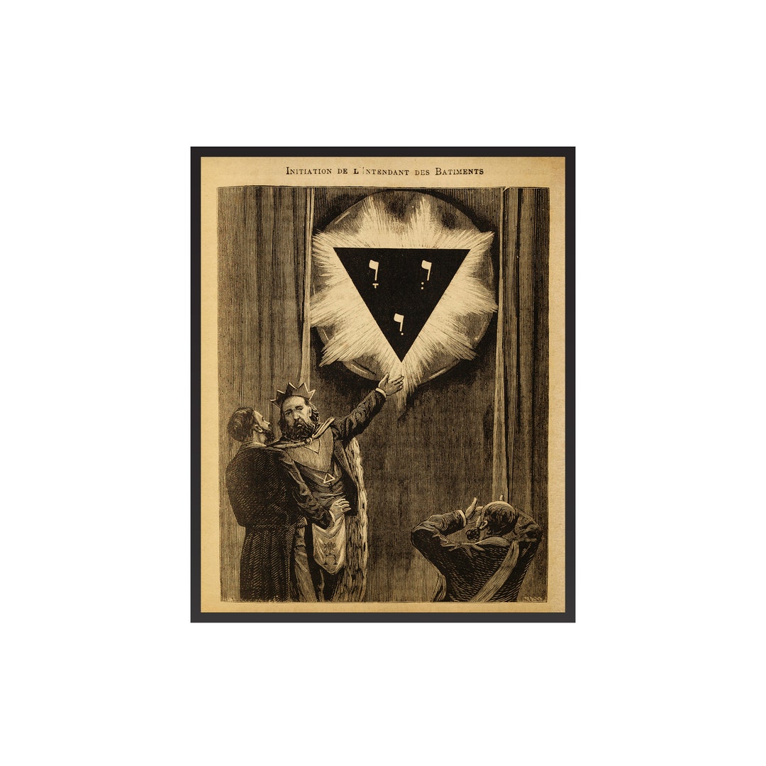Vintage Masonic Lodge Poster Initiation Print Freemasonry Art Men ...