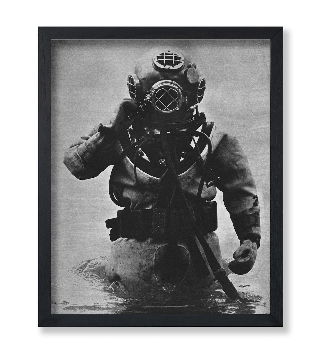 Vintage Scuba Diver Poster - Retro Scuba Diver Photograph Print ...