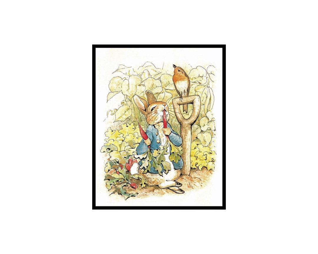 Vintage Peter Rabbit Poster Retro Bunny Art Print Gift for Animal ...