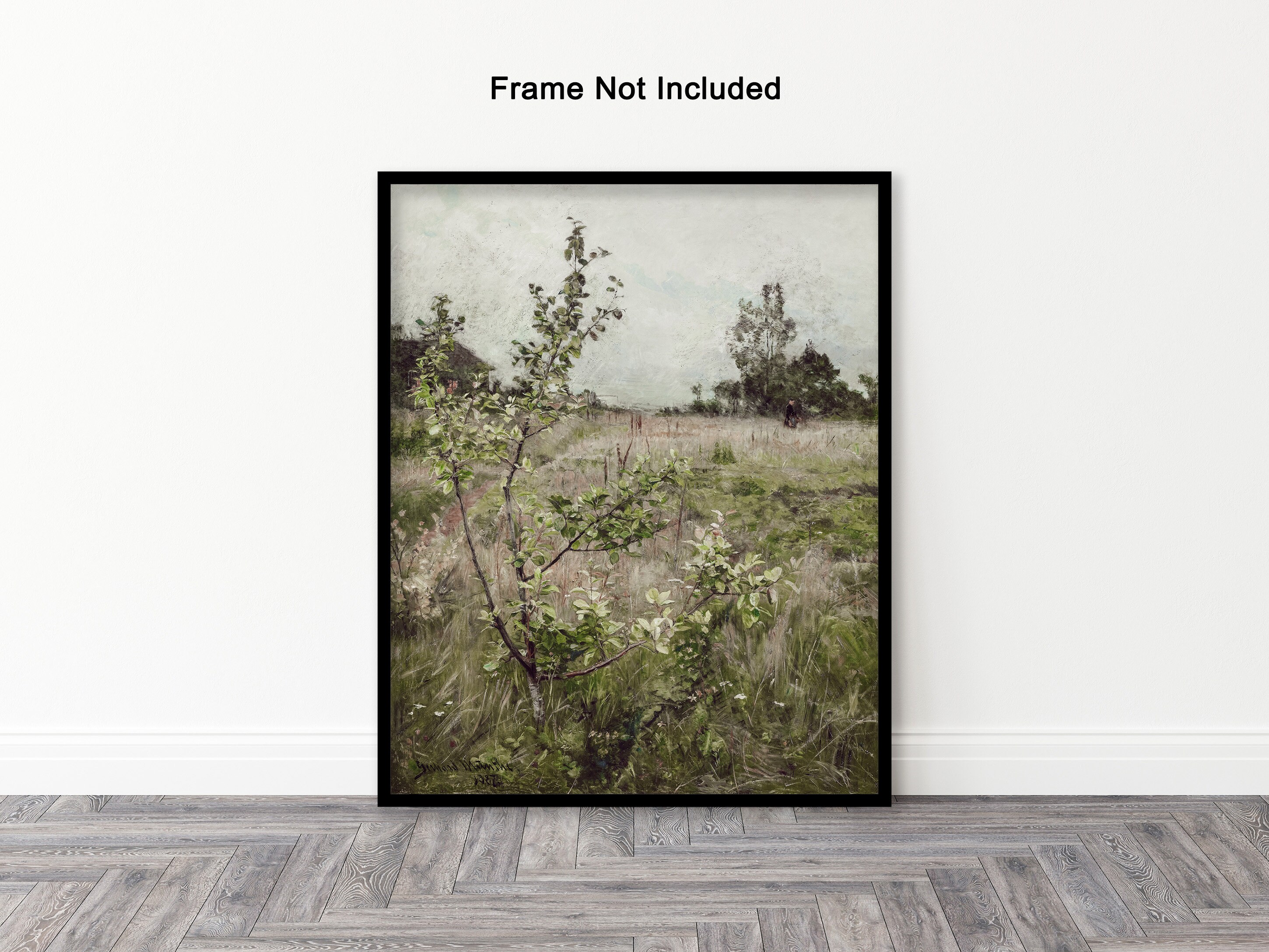 Vintage Field of Meadows Poster Countryside Landscape Print for ...