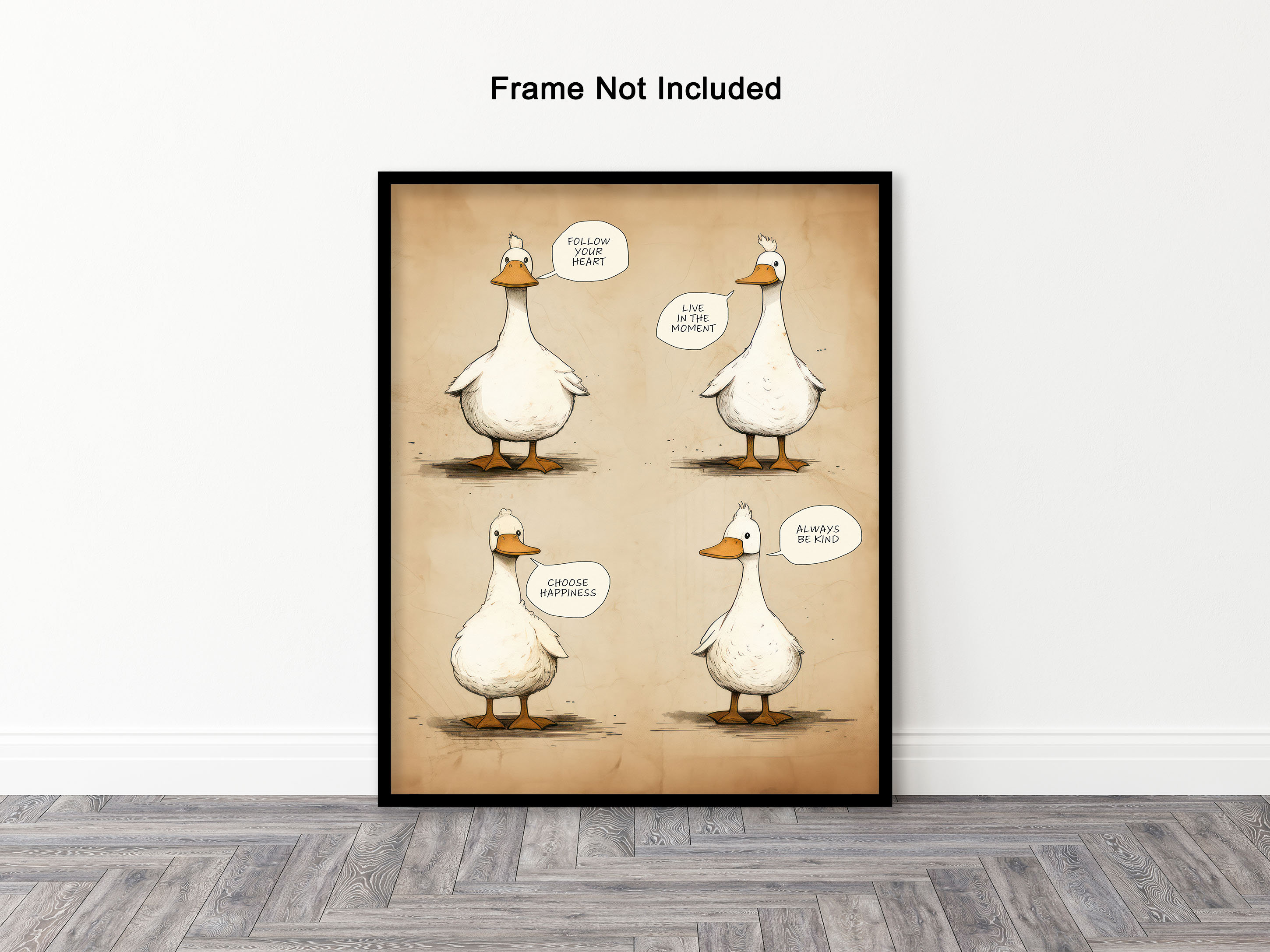 Duck Poster Motivational Print Always Be Kind Art Positive Quotes Art ...