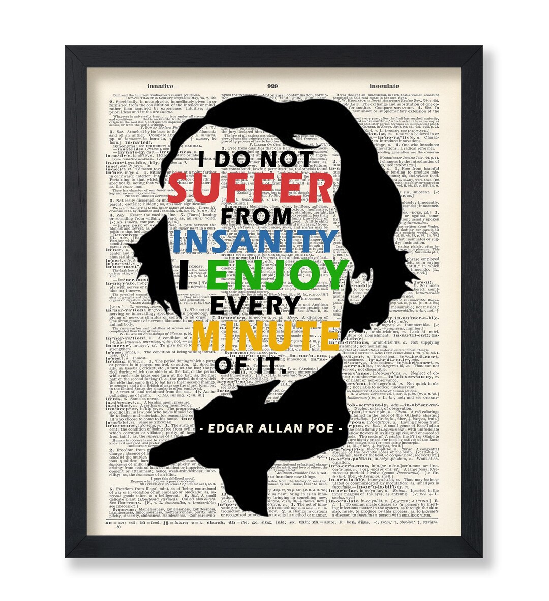 I Do Not Suffer From Insanity Poster - Edgar Allan Poe Print ...