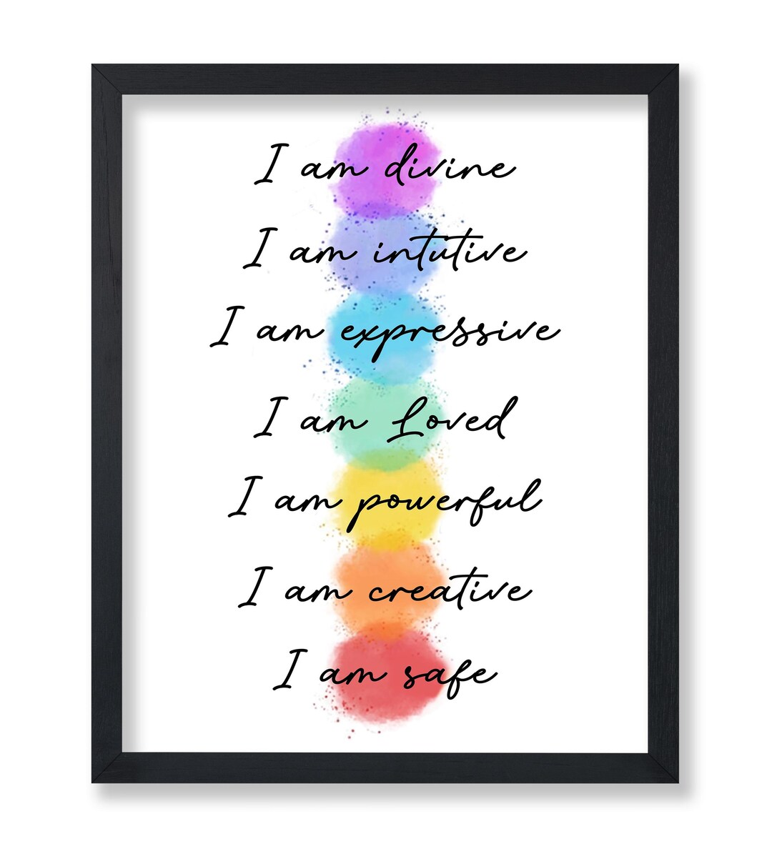 Motivational Poster - Yoga, 7 Chakra Affirmations, Meditation, Healing ...