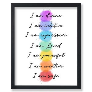 Motivational Poster - Yoga, 7 Chakra Affirmations, Meditation, Healing ...