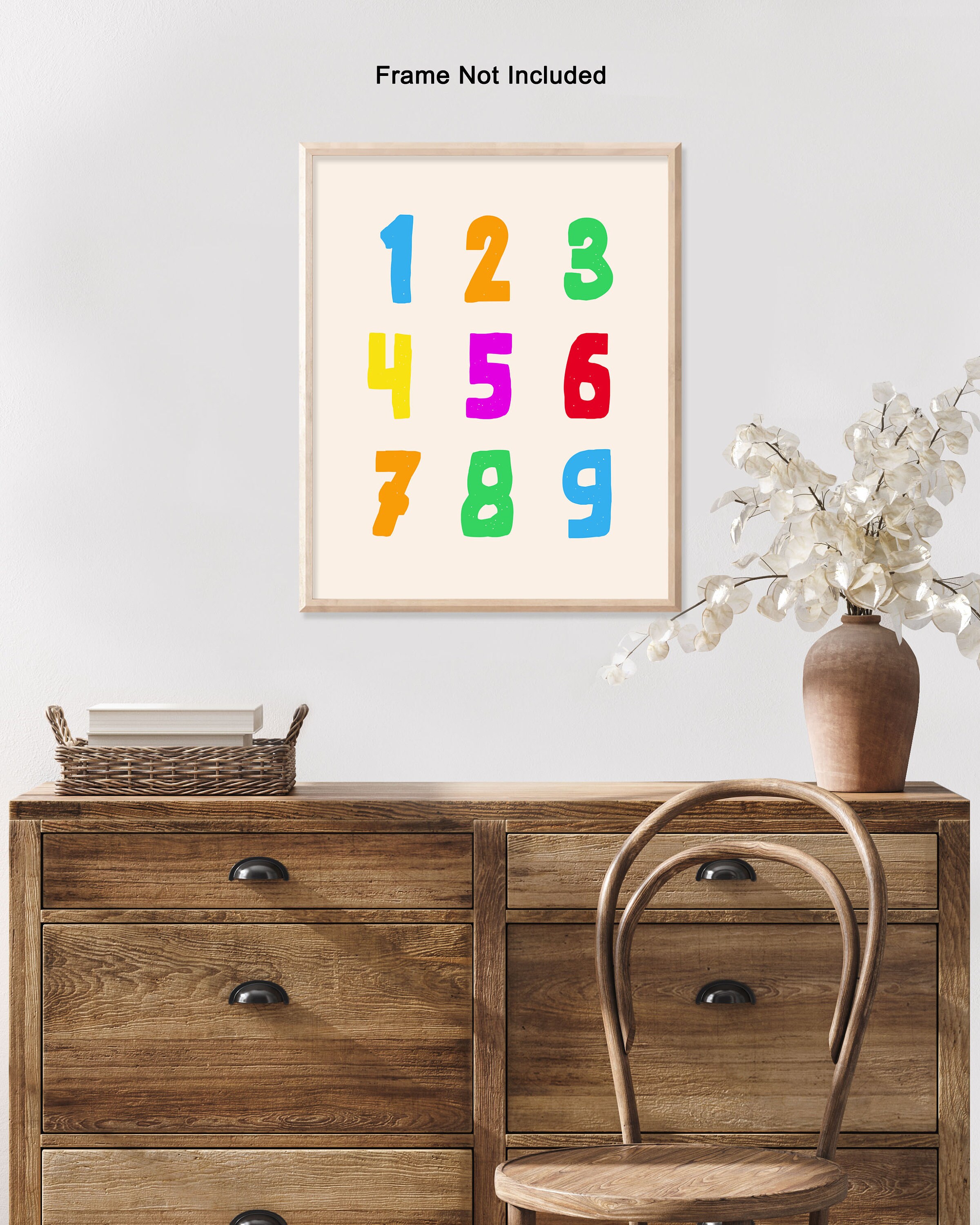 Numbers Poster Educational Print Learning Materials Art Homeschool ...